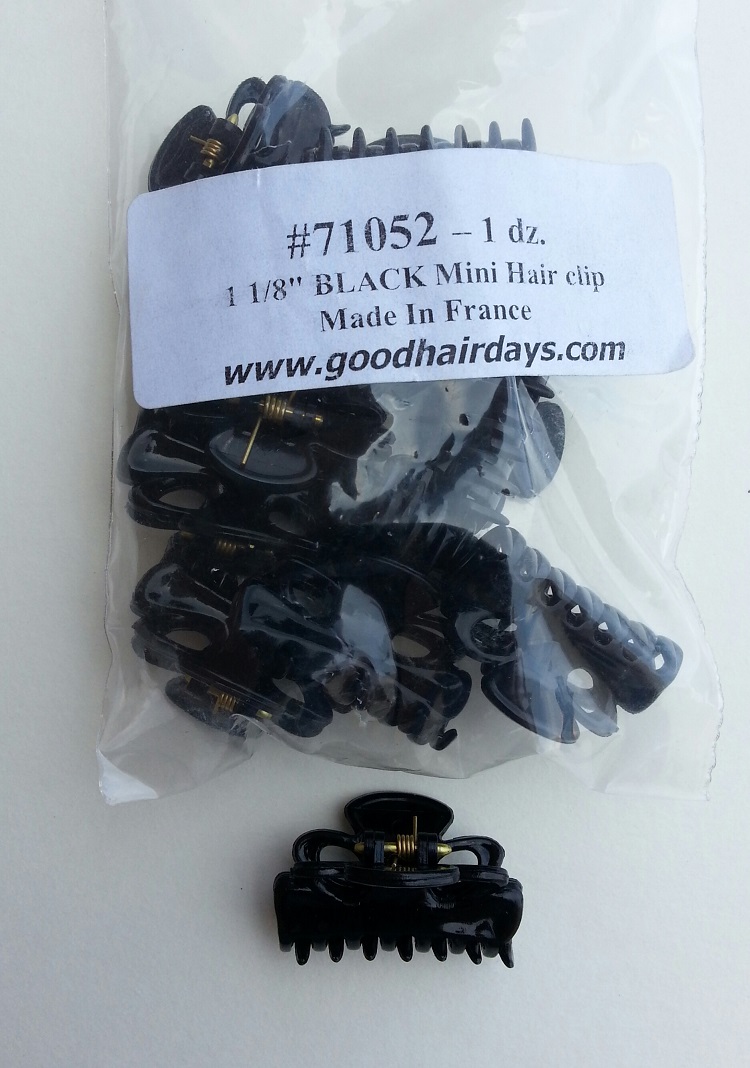 Black Mini Hair clip 1 1/8